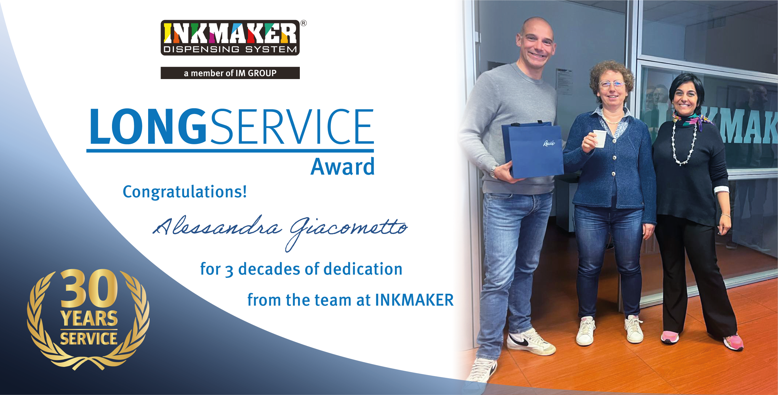 Alessandra Giacometto achieves The Inkmaker Long Service Award